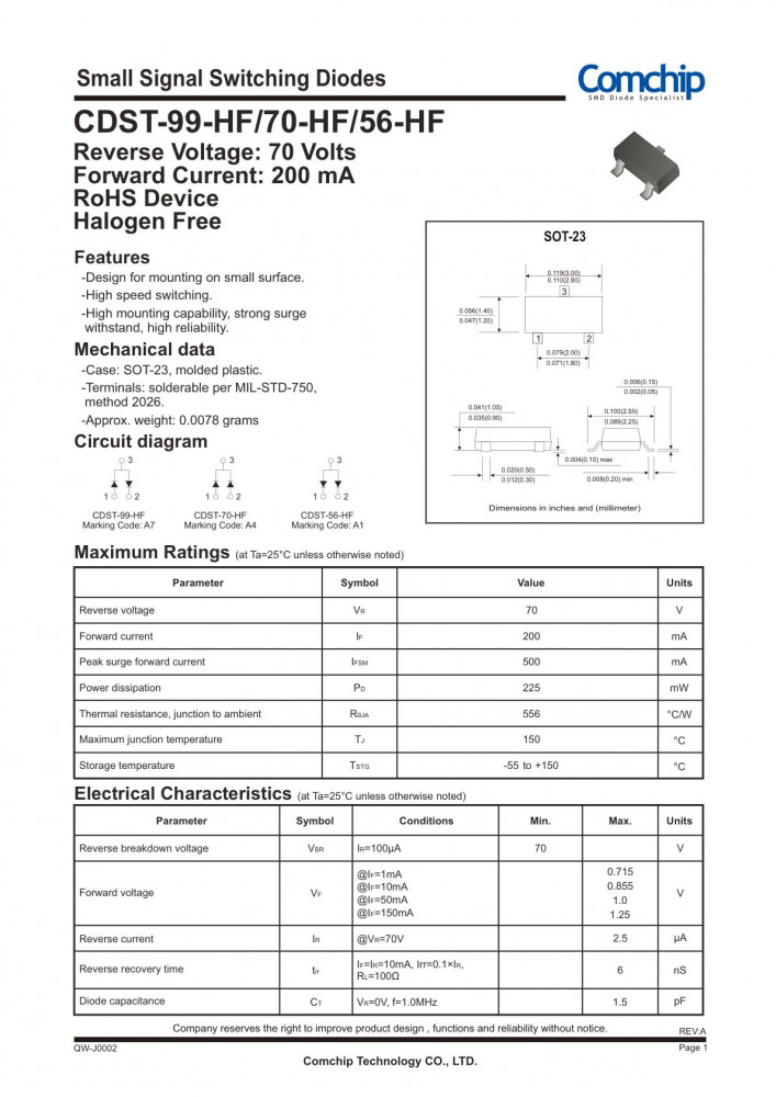 CDST-99-G technical document page 1