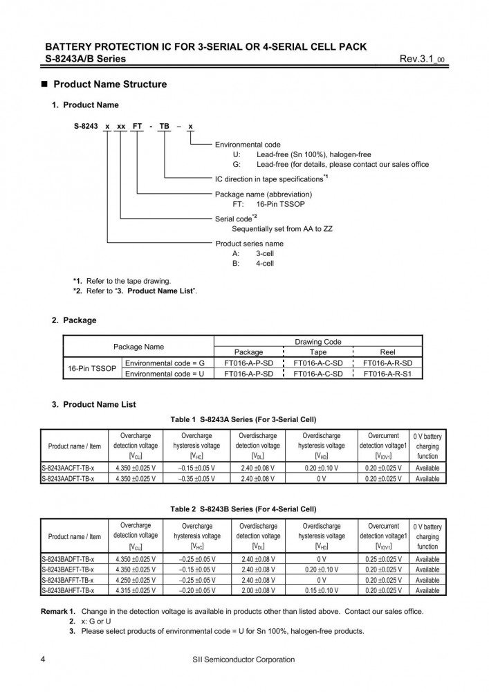 S-8243BAFFT-TB-G datasheet page 4