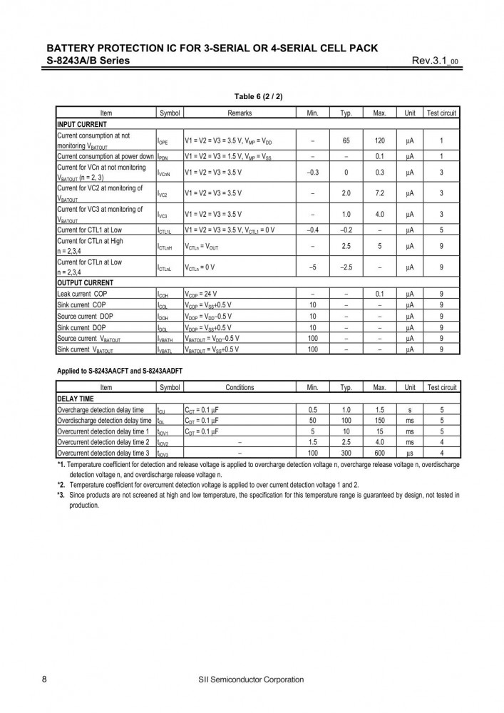 S-8243BAFFT-TB-G datasheet page 8