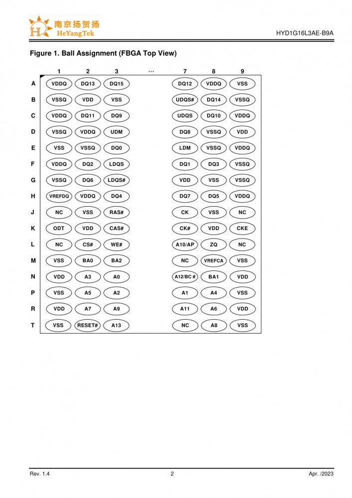 HYD1G16L3AE-B9A datasheet page 2