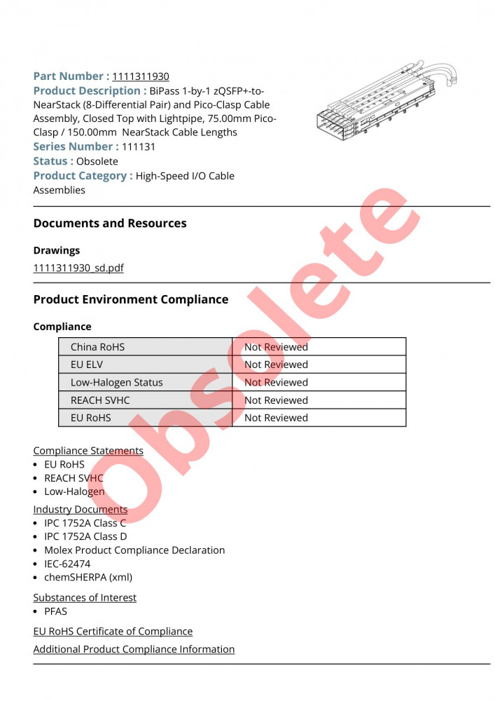 MOLEX 1111311930 drawing preview, page 1