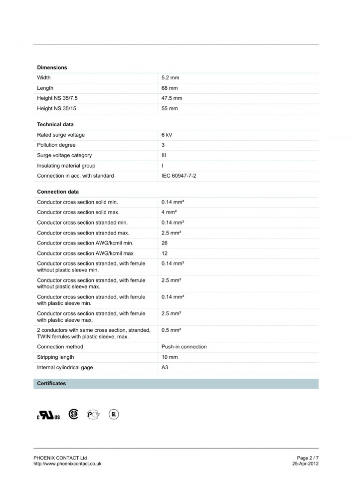 PTTB 2,5-PE technical document page 2
