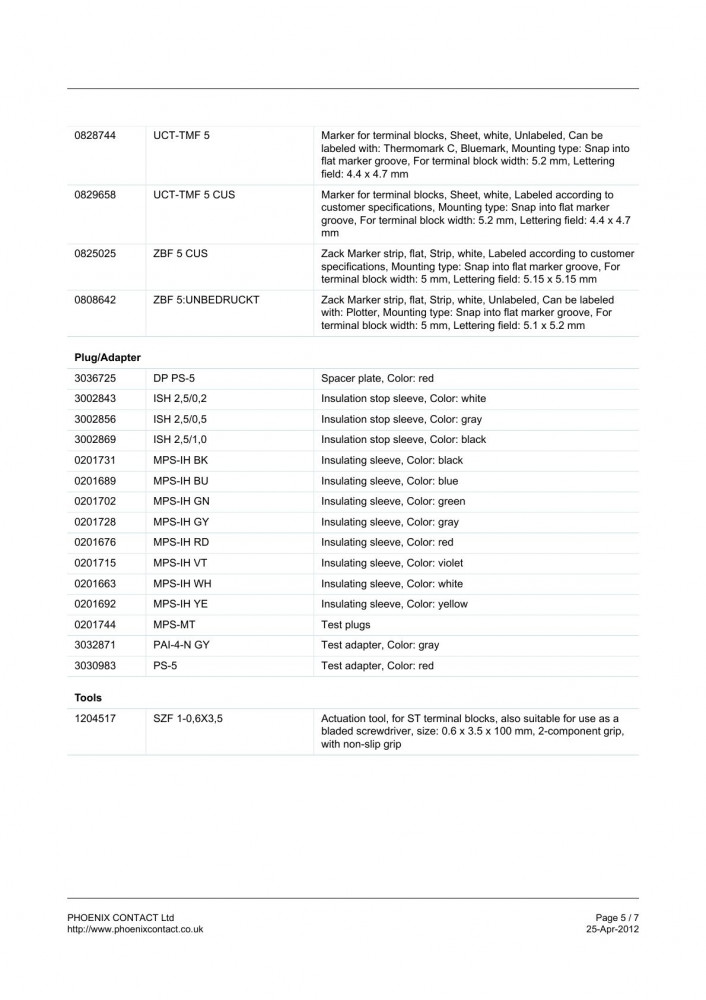 PTTB 2,5-PE technical document page 5