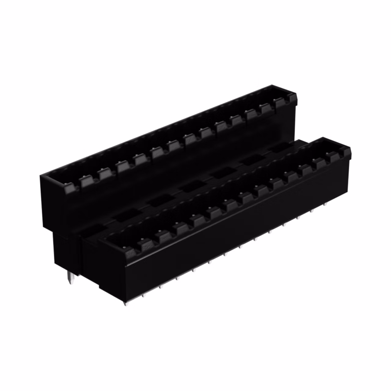 5.00mm Pitch Eurostyle Vertical Dual Level PCB Header, Closed Ends, 28 Circuits for sale