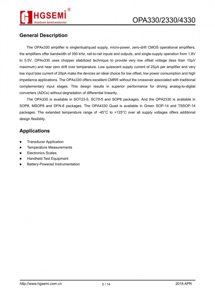 OPA330M5/TR datasheet page 2