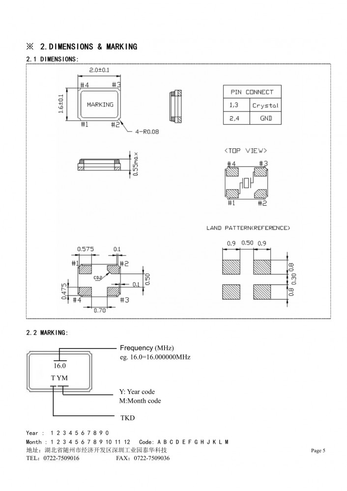 SX20Y016000B91T specification page 5