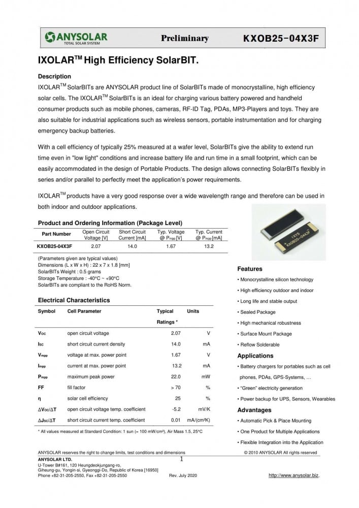 KXOB25-04X3F-TR technical document page 1