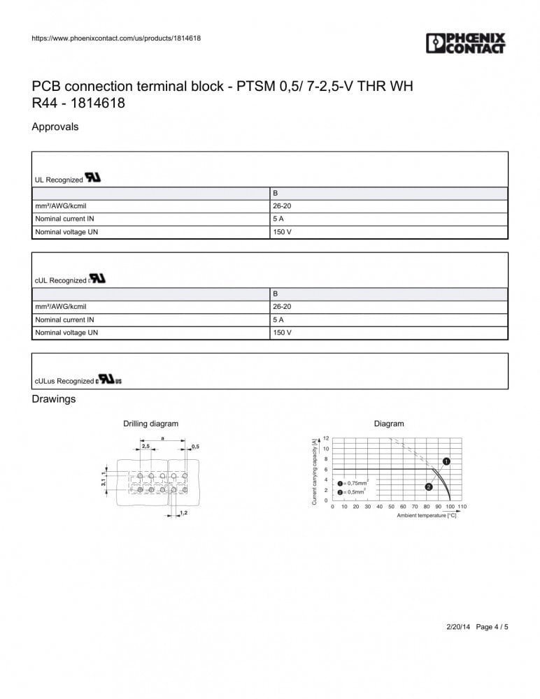 Phoenix Contact 1814618 technical drawing