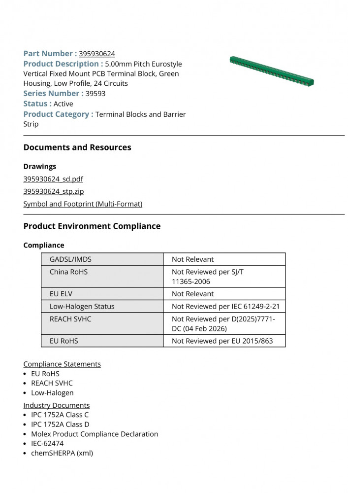 MOLEX product documentation image 1