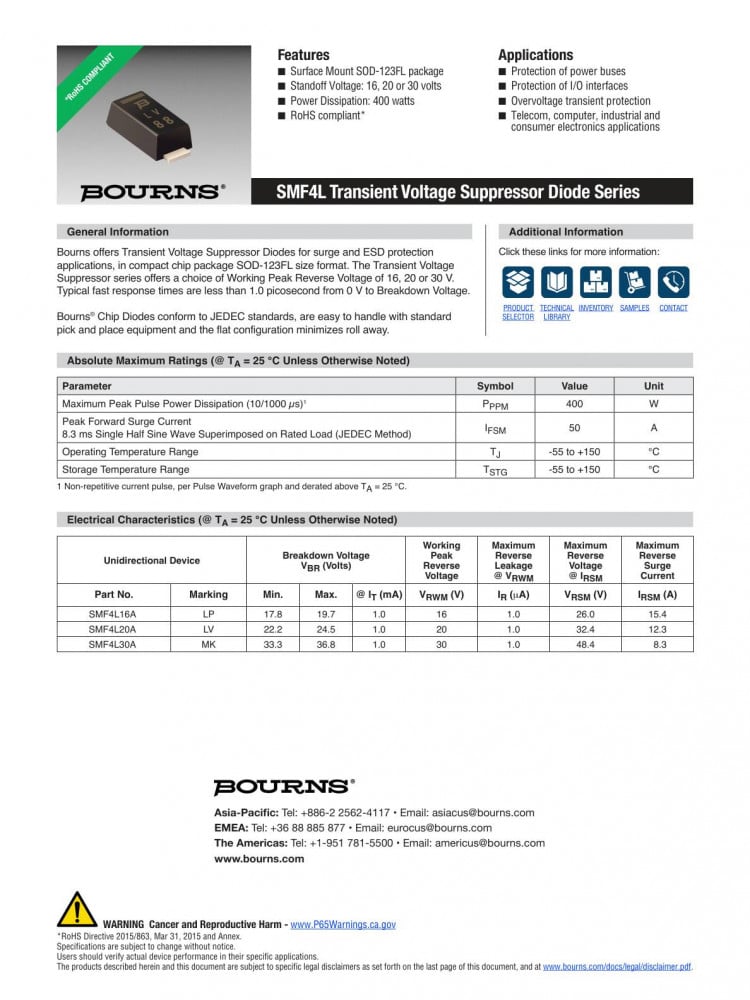 SMF4L12A datasheet page 1