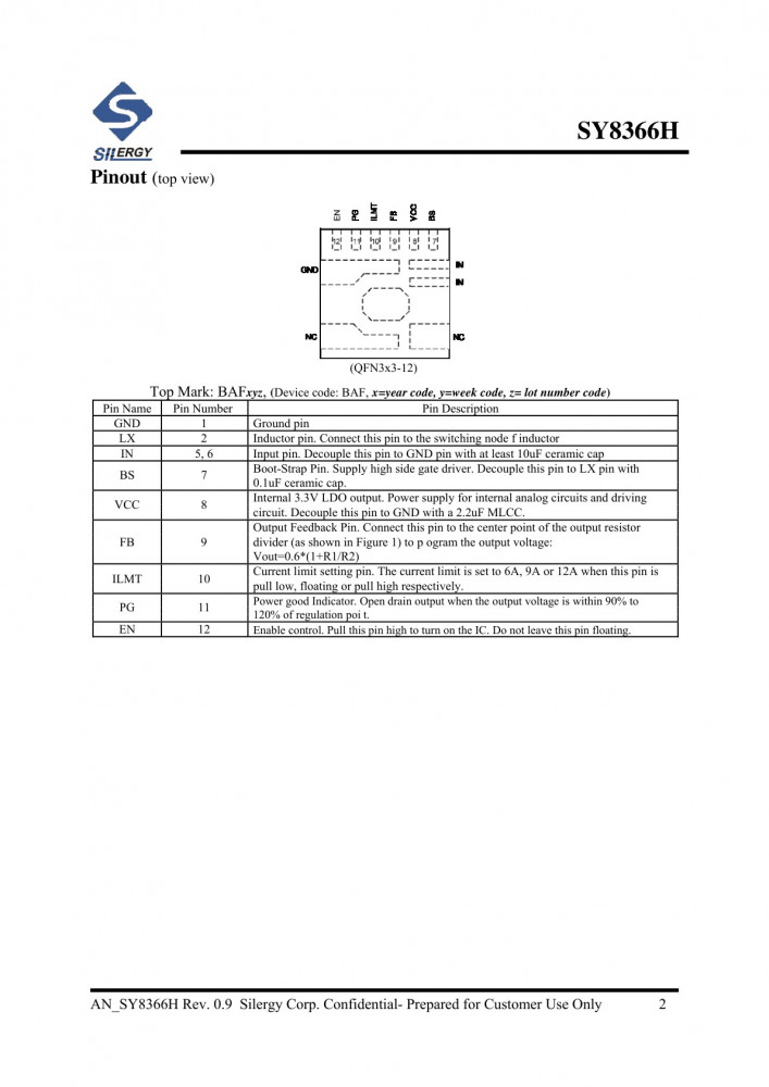 SY8366HQQC datasheet page 2