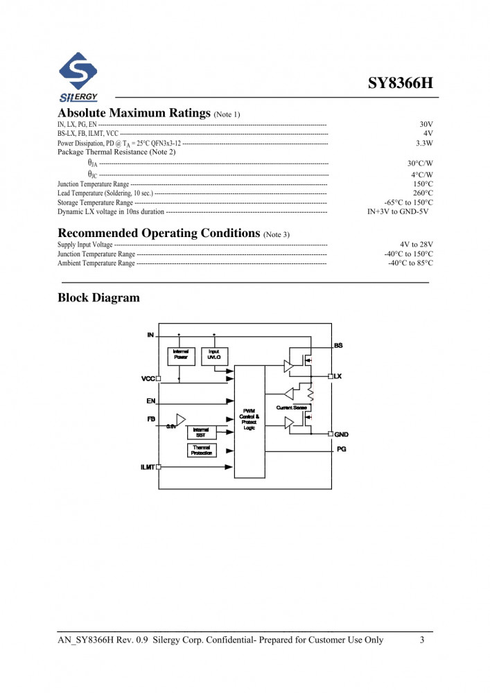 SY8366HQQC datasheet page 3