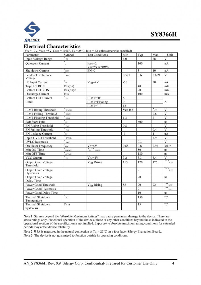 SY8366HQQC datasheet page 4