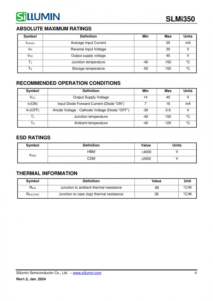 SLMi350 datasheet page 4