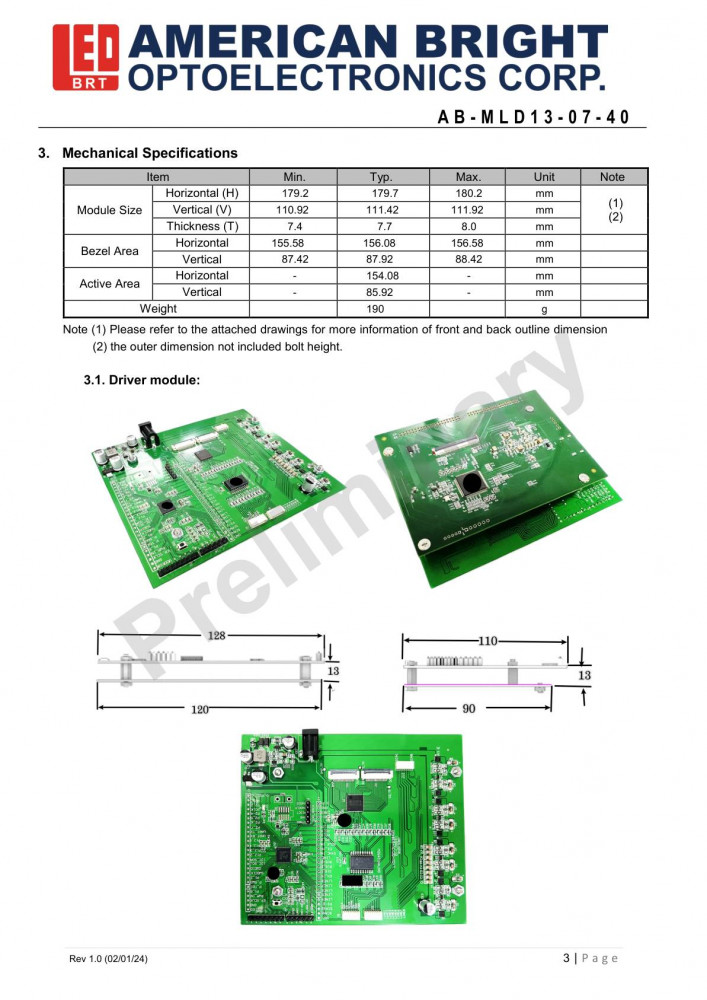 AB-MLD13-07-40 technical document, page 3