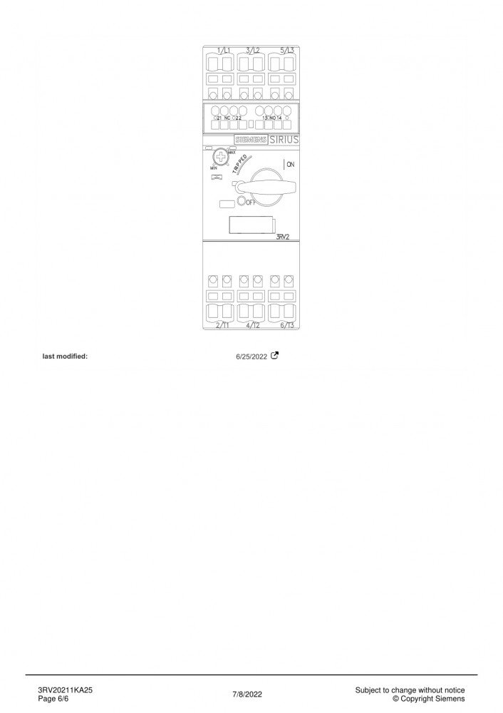 SIEMENS 3RV20211KA25 technical document page 6