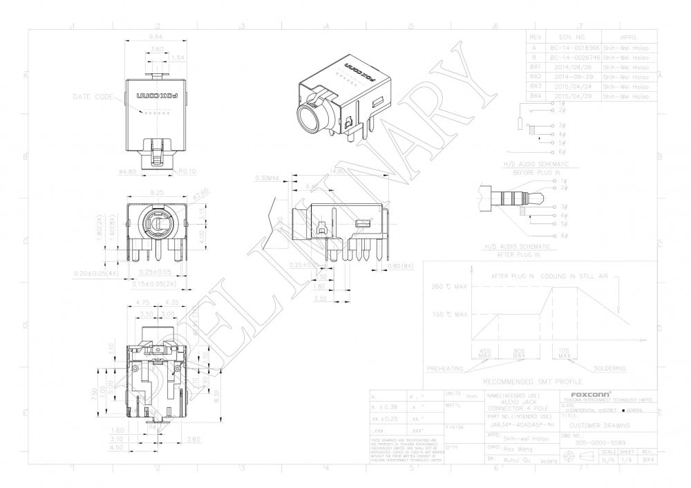 FOXCONN JA634C customer drawing page 1