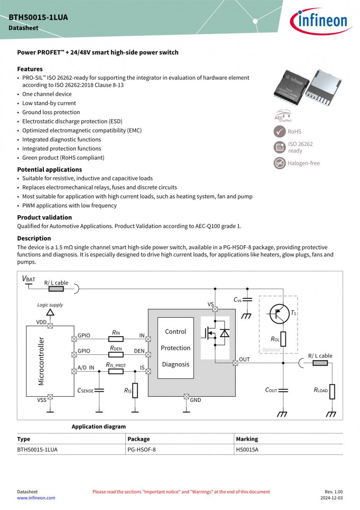BTH500151LUAAUMA1 technical document page 1