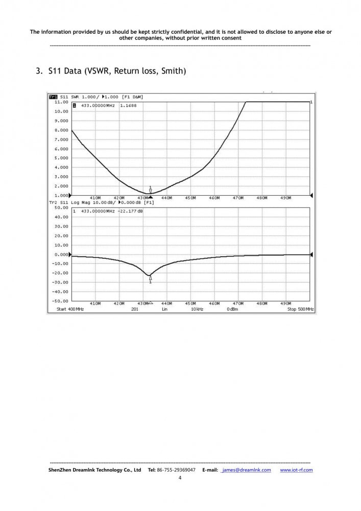 DL-J002 433M specification document page 4