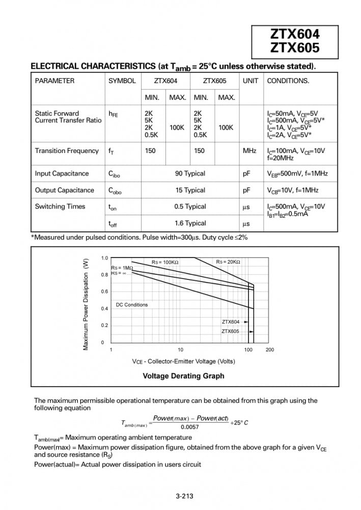 ZTX605 datasheet page 2