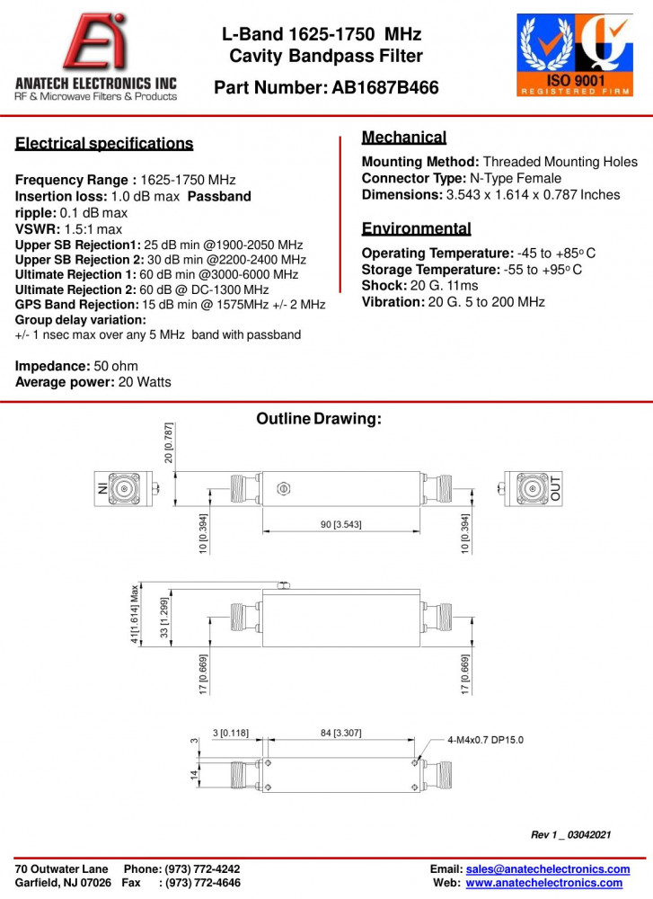AB1687B466 technical document page 1
