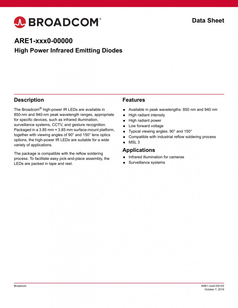 ARE1 product documentation page 1
