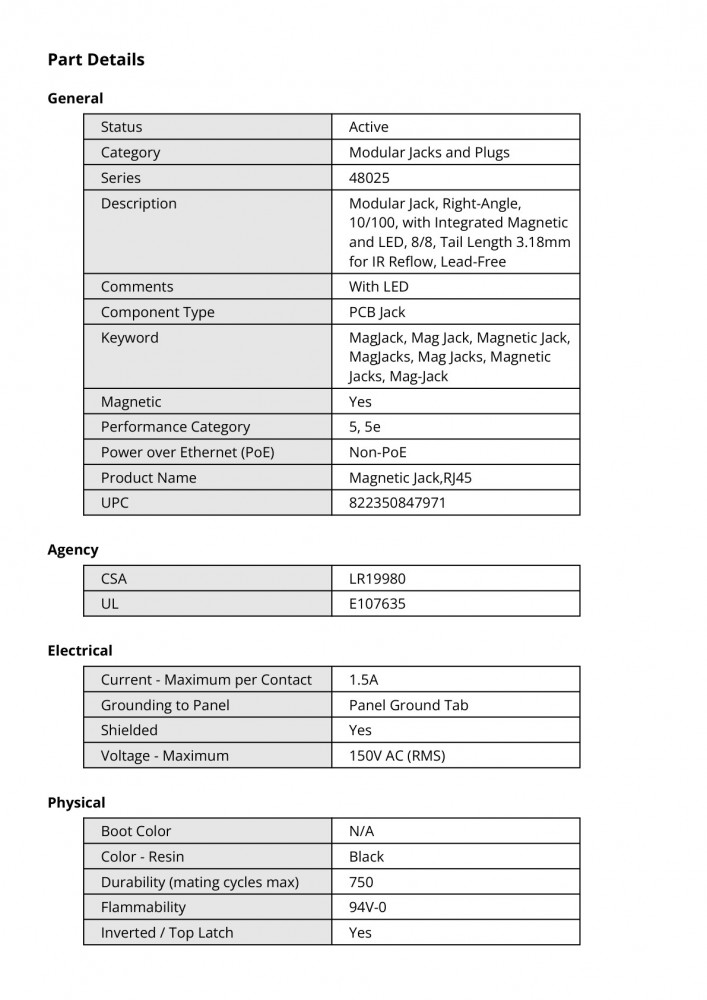 MOLEX 480250091 technical document, page 2