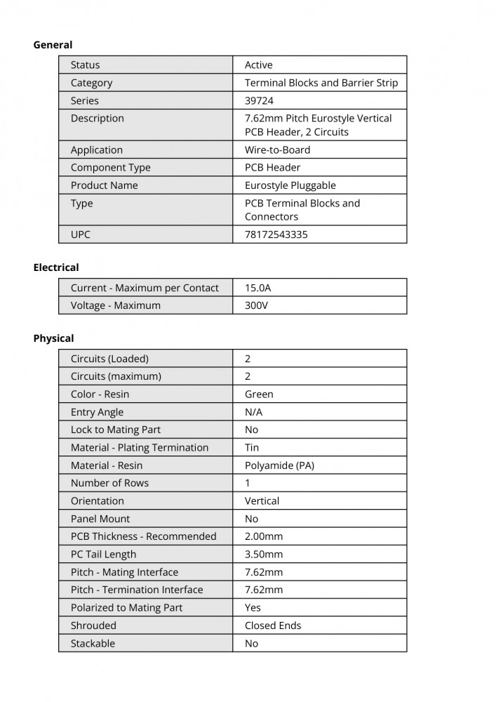 Technical document image 2 for MOLEX 397240002