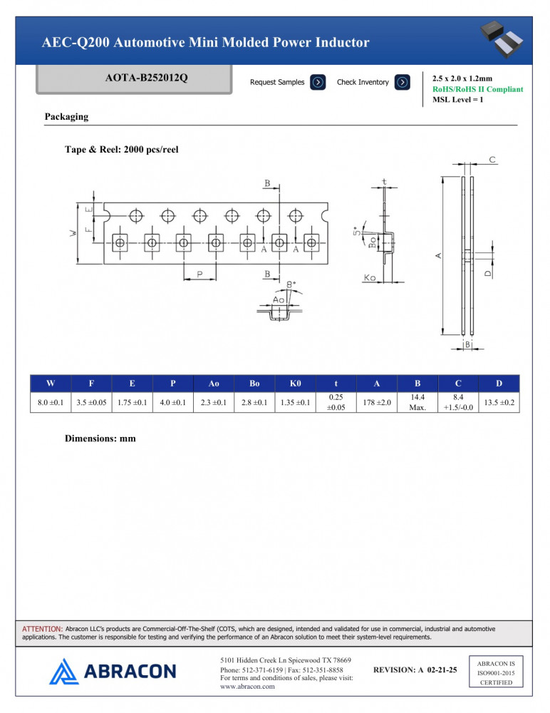 AOTA-B252012Q series datasheet page 4