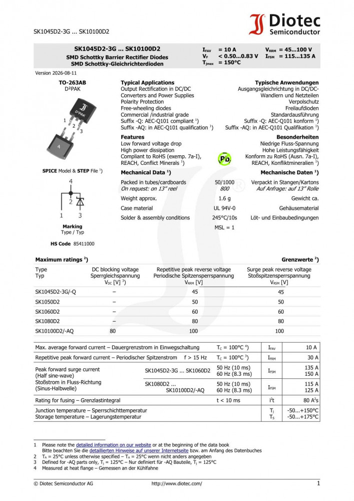 SK1060D2 datasheet page 1