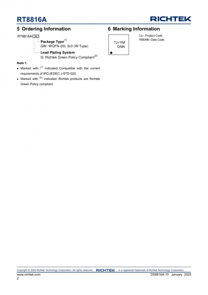 RT8816A datasheet page 2