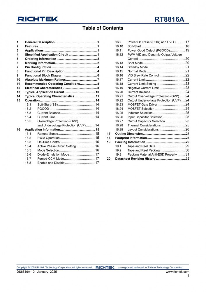 RT8816A datasheet page 3
