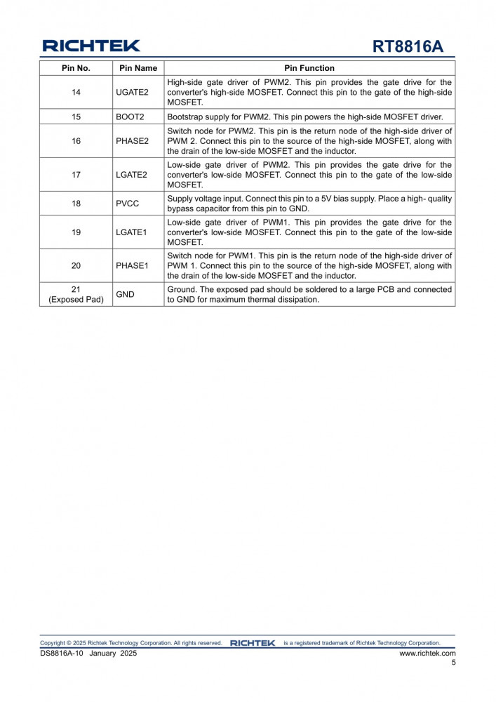 RT8816A datasheet page 5