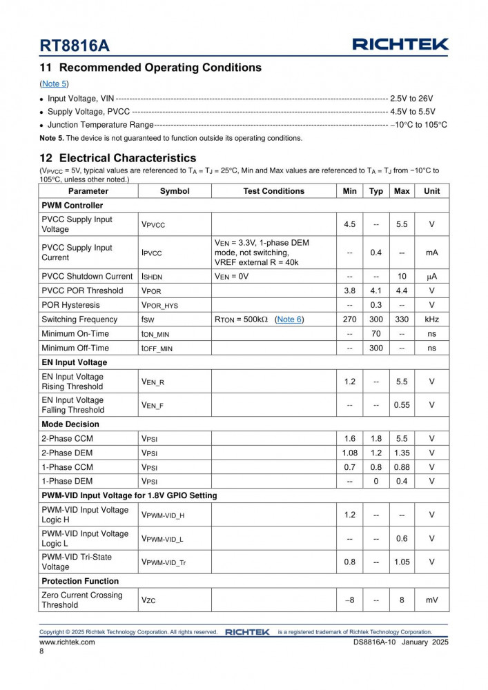 RT8816A datasheet page 8