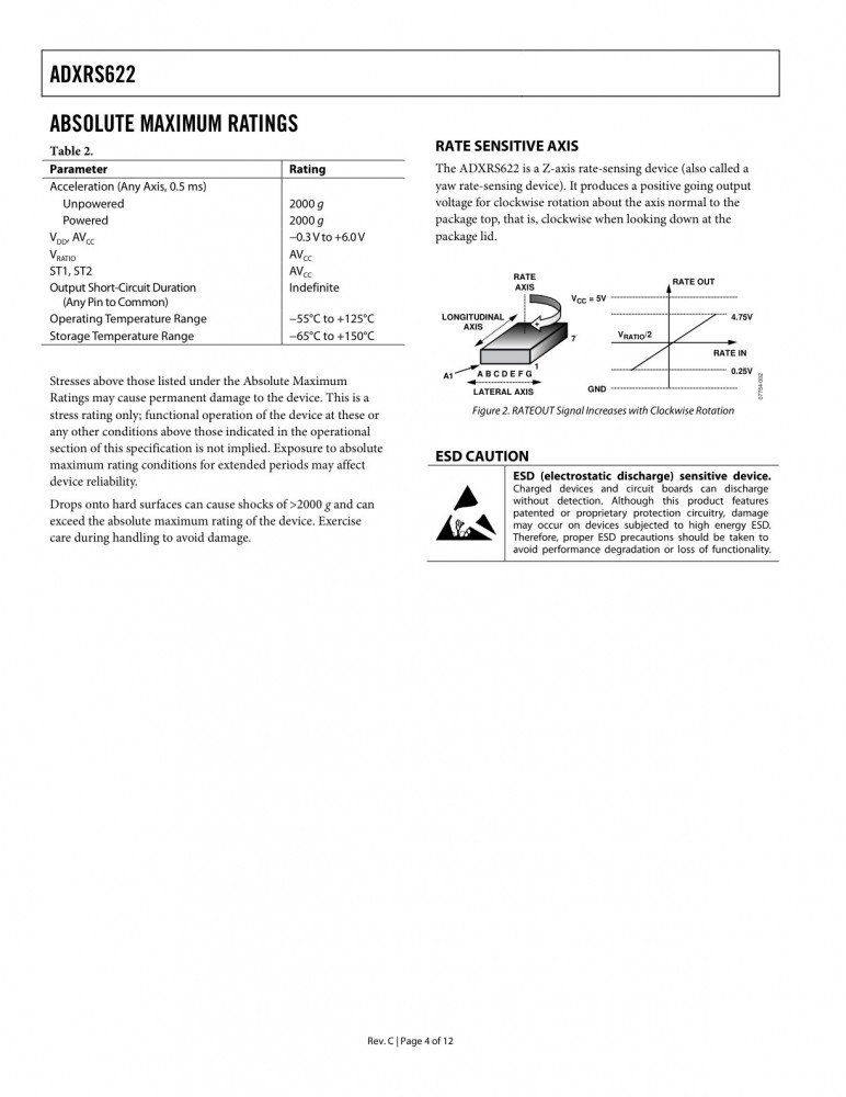 ADXRS622 datasheet page 4