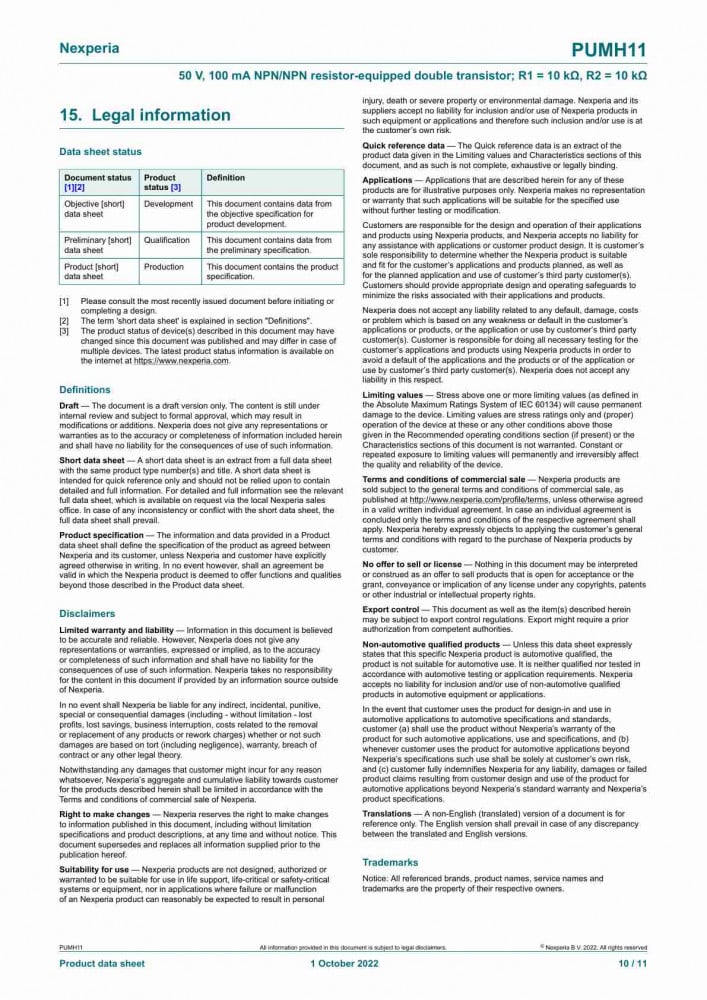 PUMH11 datasheet page 10