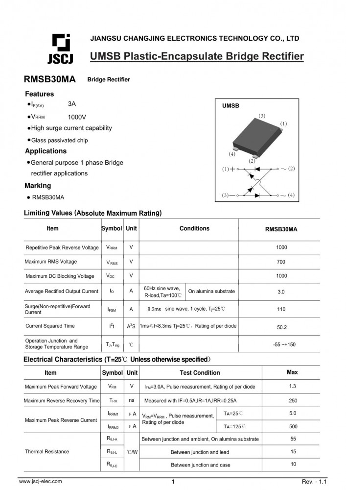 RMSB30MA datasheet page 1