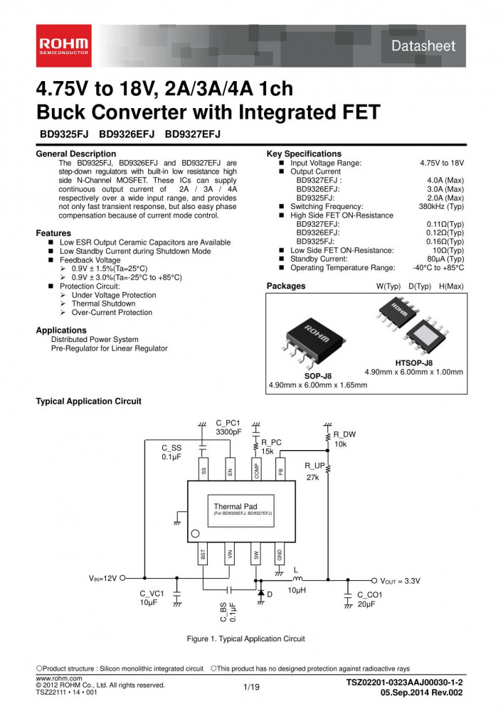 BD9326EFJ-E2 datasheet page 1