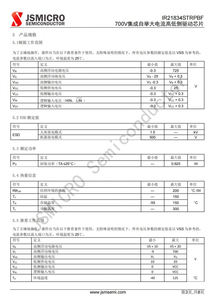 IR21834STRPBF-JSM datasheet page 3