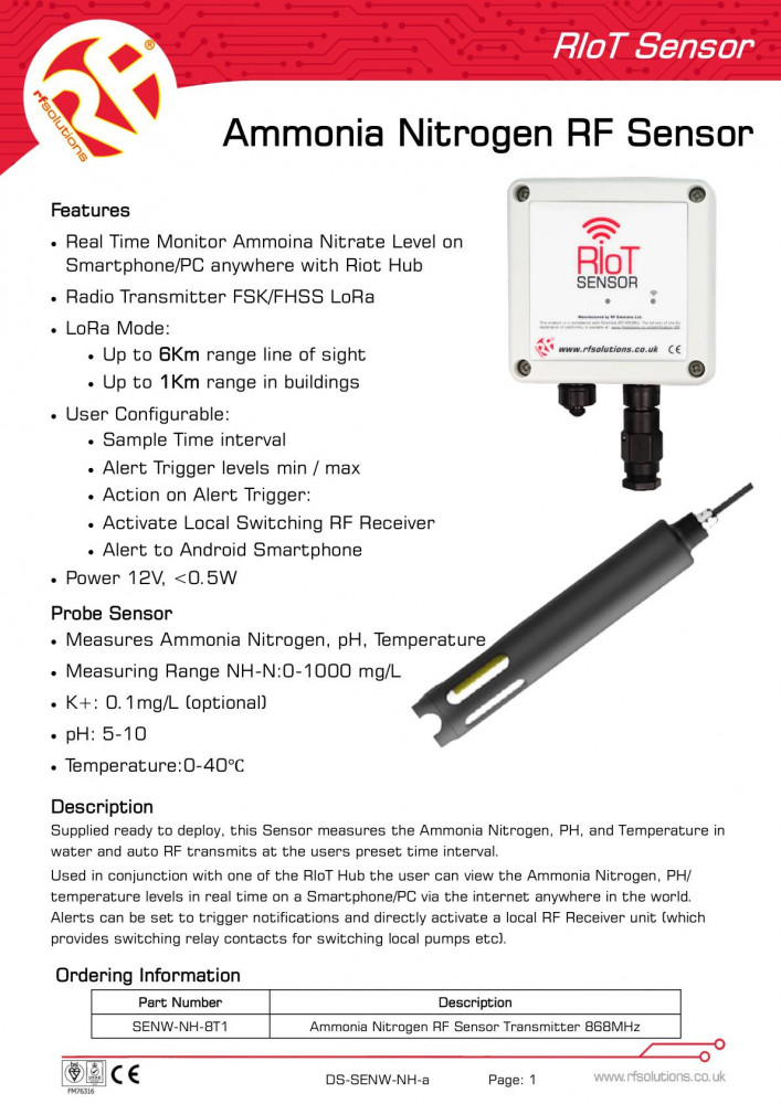 SENW-NH-8T1 product document page 1