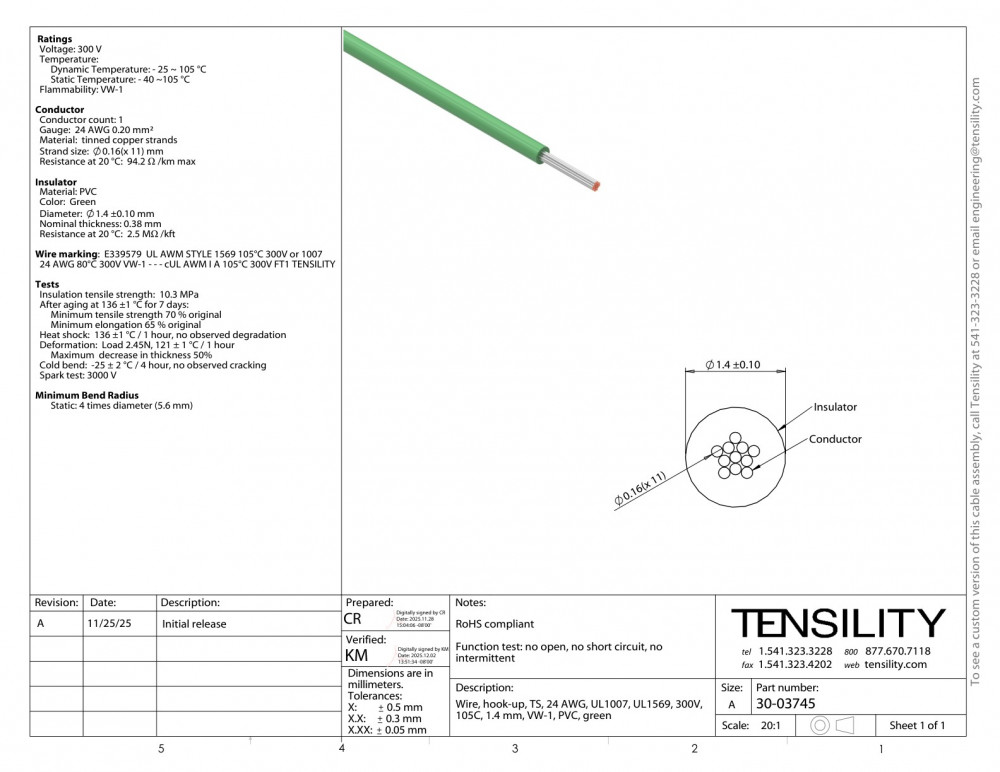 Tensility International 30-03745 product drawing preview