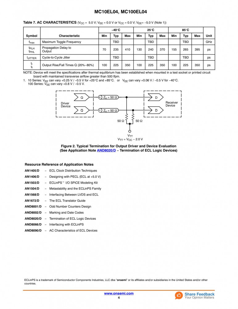 MC100EL04 datasheet page 4