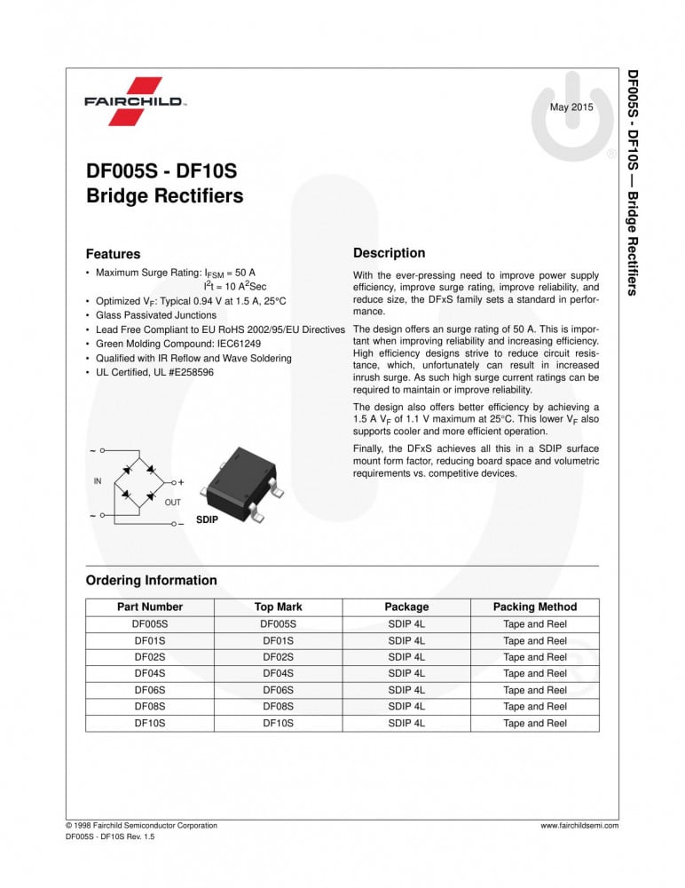 DF10S datasheet page 1