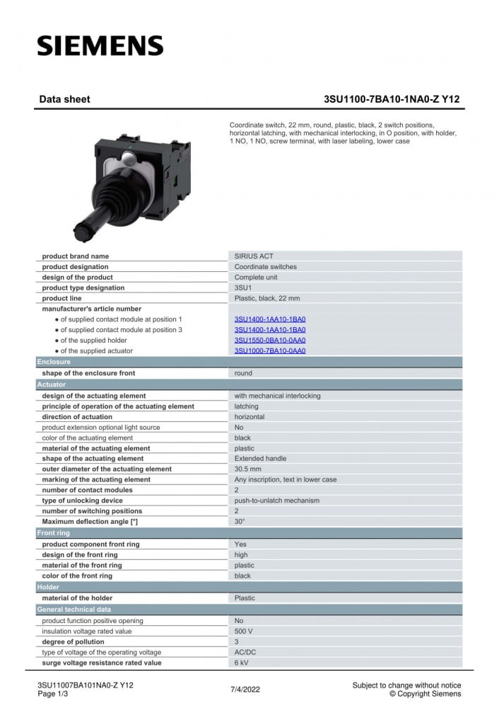 A6X30142262 datasheet page 1