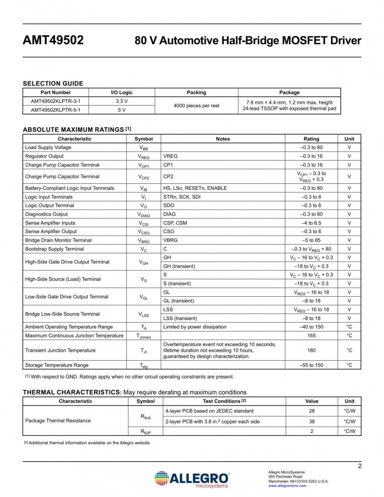 AMT49502 datasheet preview, page 2