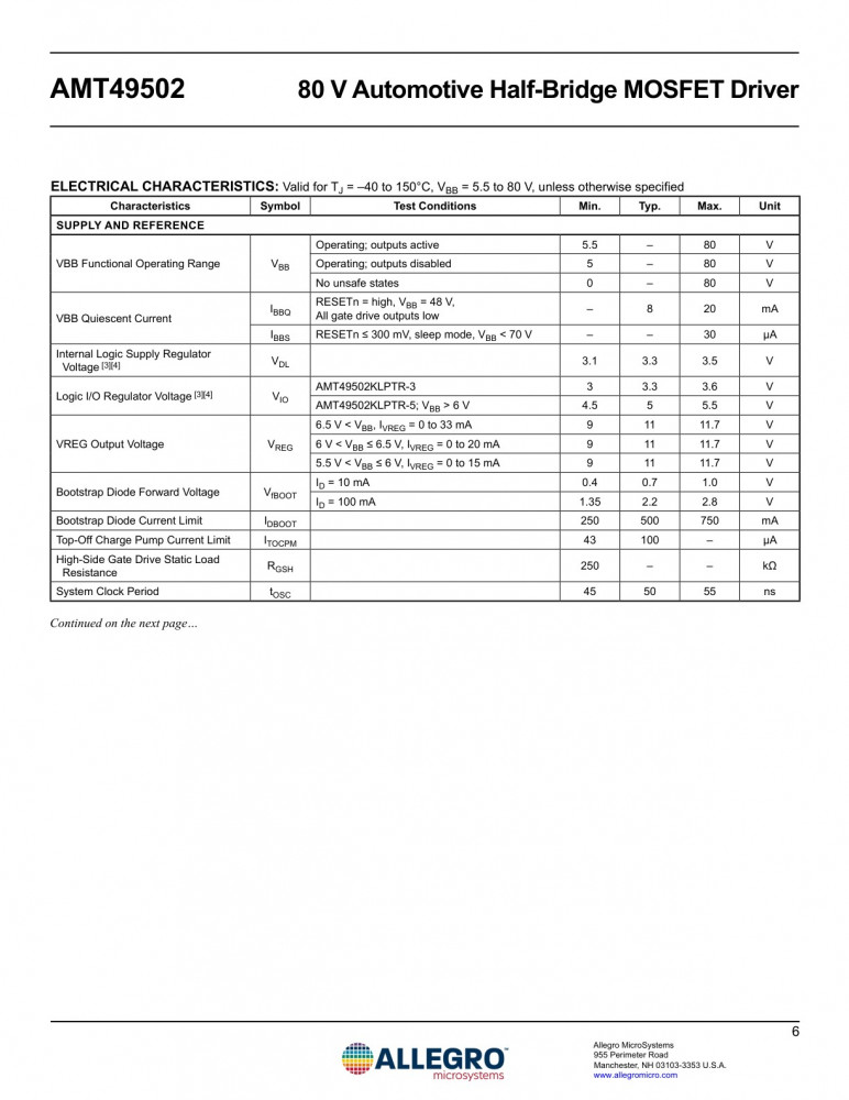 AMT49502 datasheet preview, page 6