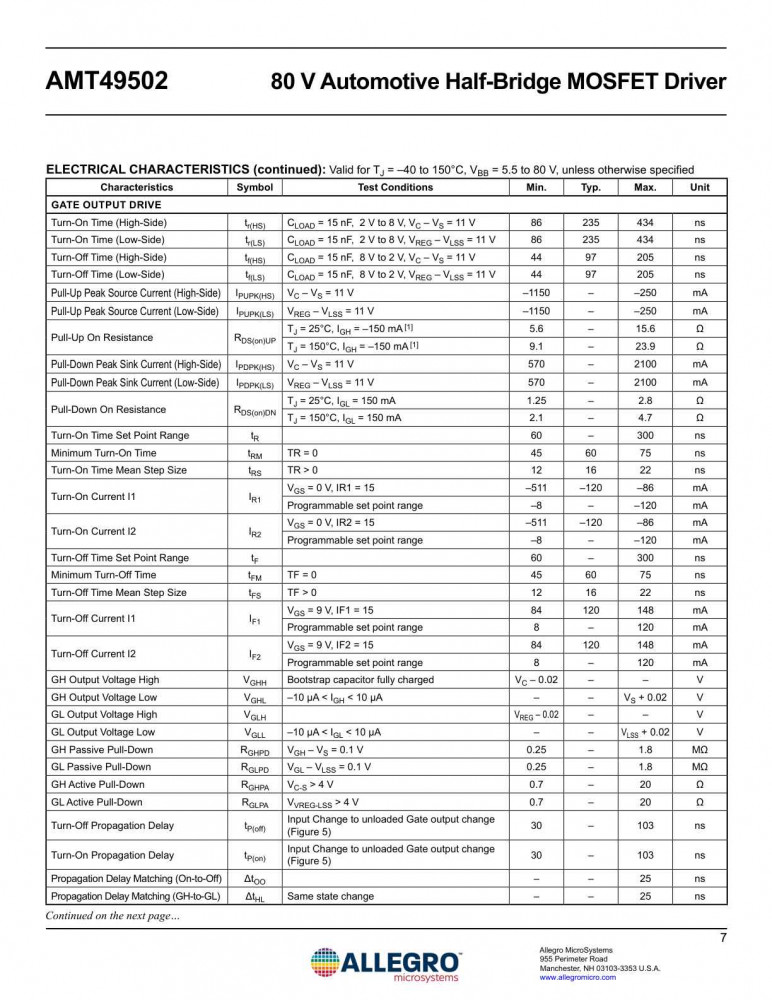 AMT49502 datasheet preview, page 7