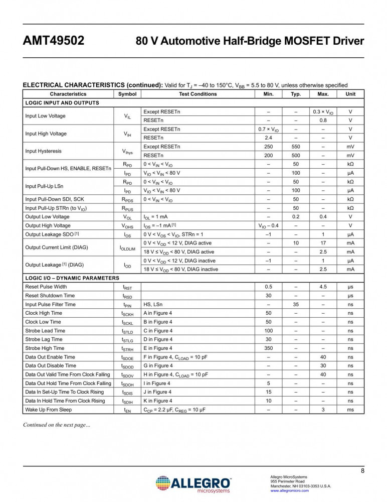 AMT49502 datasheet preview, page 8