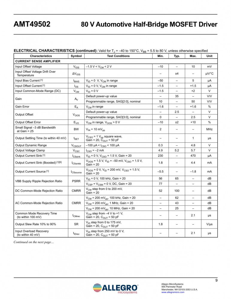 AMT49502 datasheet preview, page 9