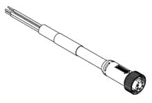 Mini-Change Single-Ended Cordset, 5 Poles, Female (90°) to Pigtail, 20-16 AWG, DeviceNet Mid Cable, 1.0m (3.28') Length